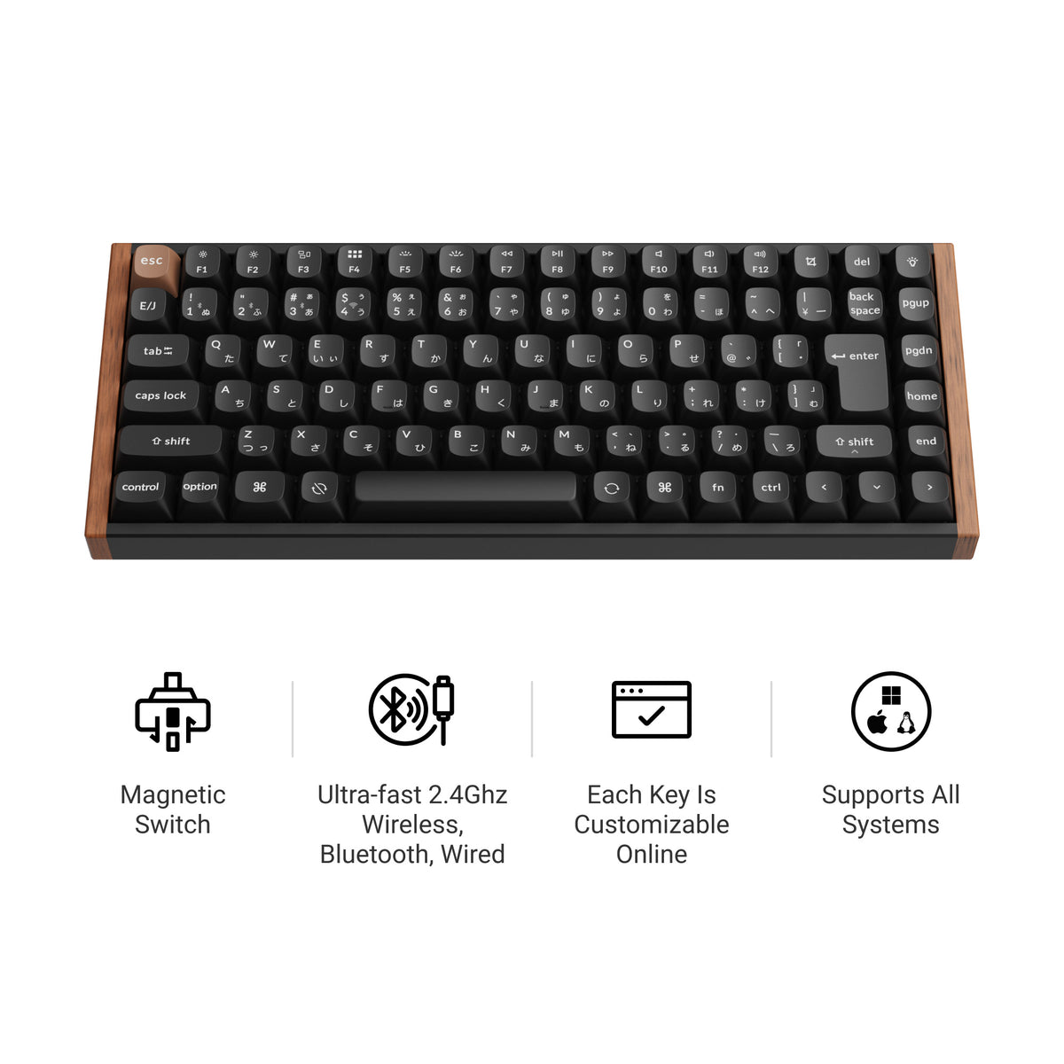 Keychron K2 HE Wireless Magnetic Switch Custom Keyboard (Japan JIS Lay