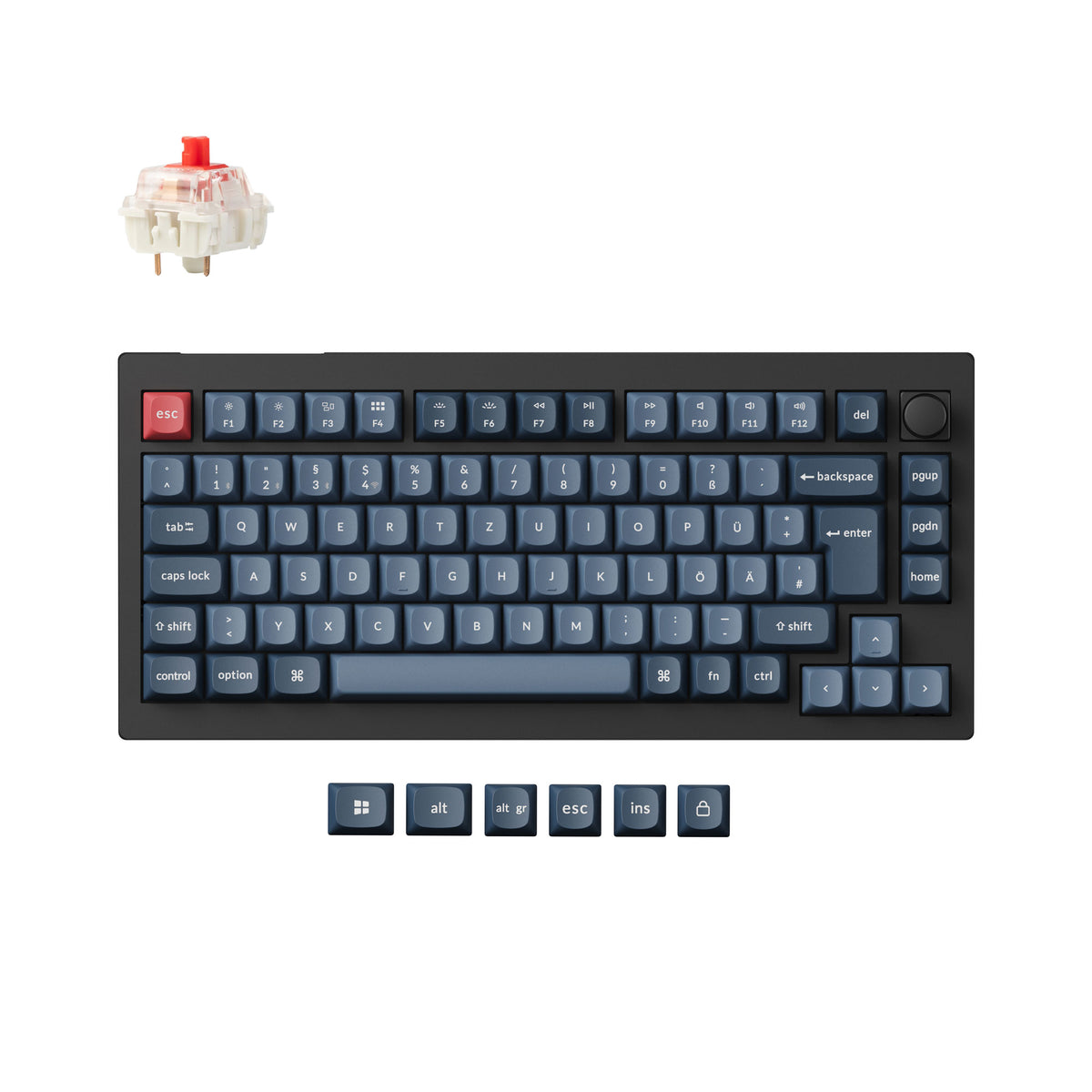 Keychron V1 Max QMK Wireless Custom Mechanical Keyboard ISO Layout Col