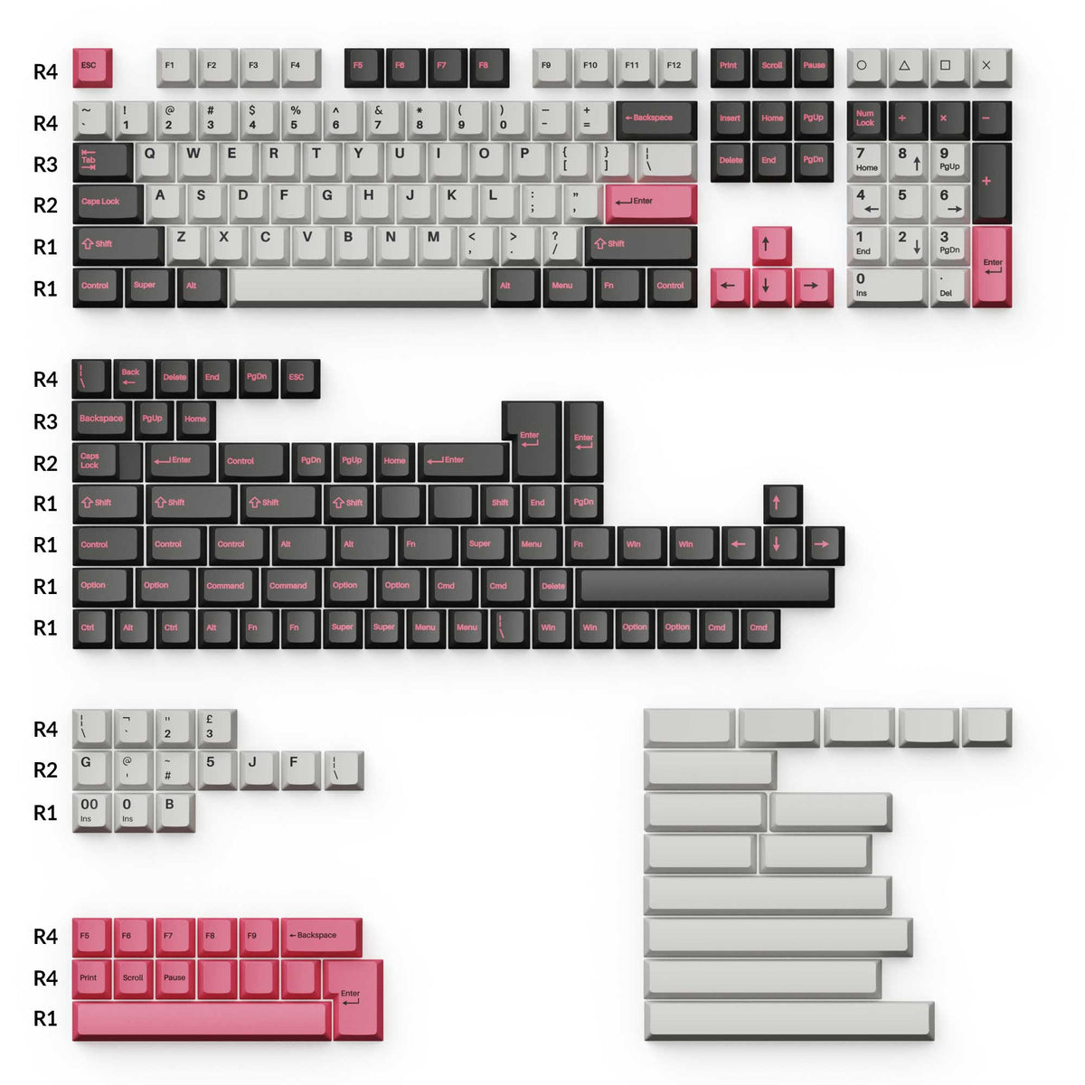 Cherry Profile Double - Shot PBT Full Set Keycaps - Dolch Pink – Keychron